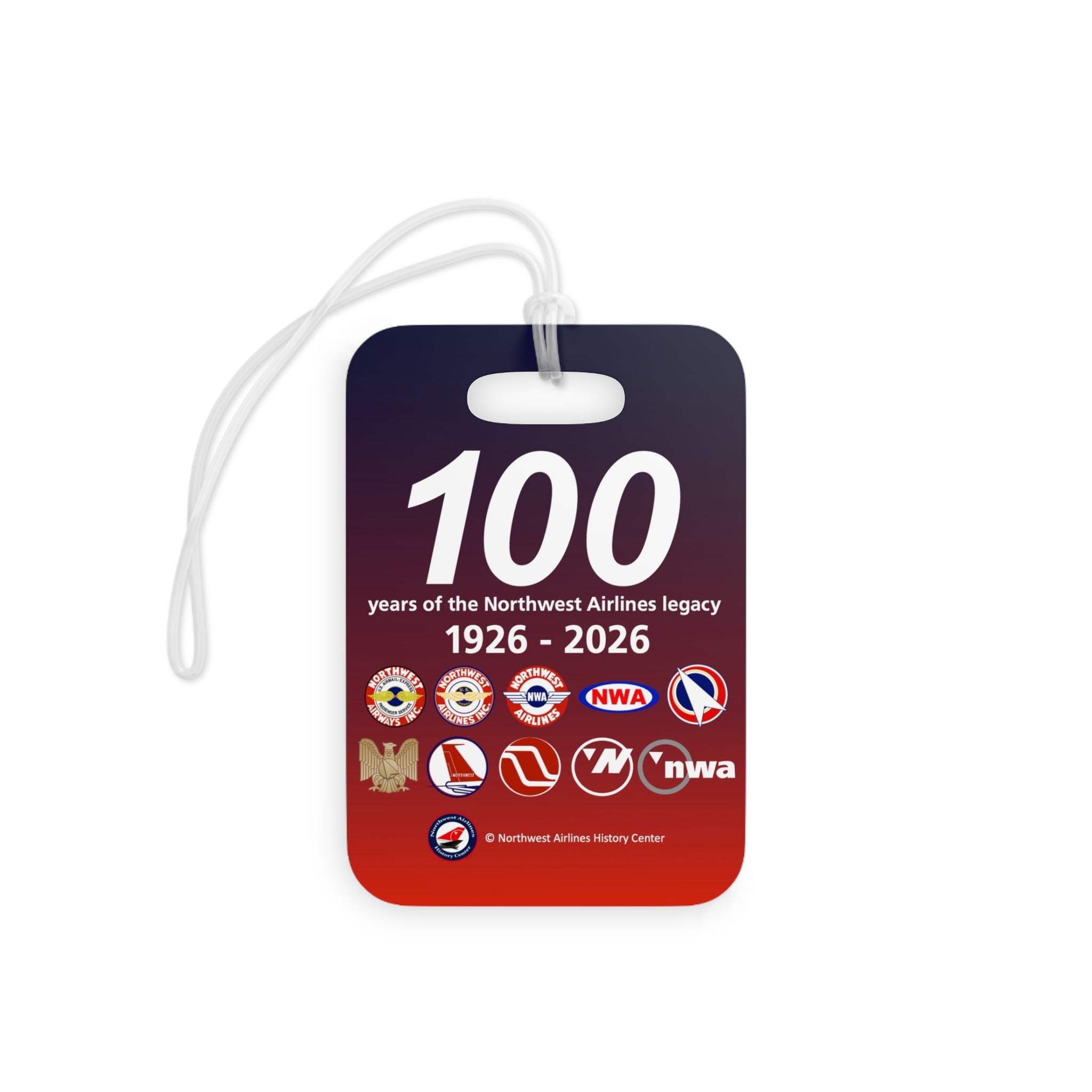 Luggage Tag - 2-sided acrylic - Northwest Airlines 100th Anniversary ...